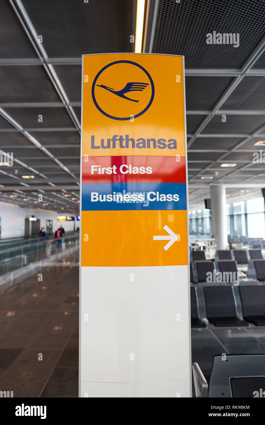 FRANKFURT, GERMANY - MARCH 13, 2016: inside of Frankfurt Airport ...