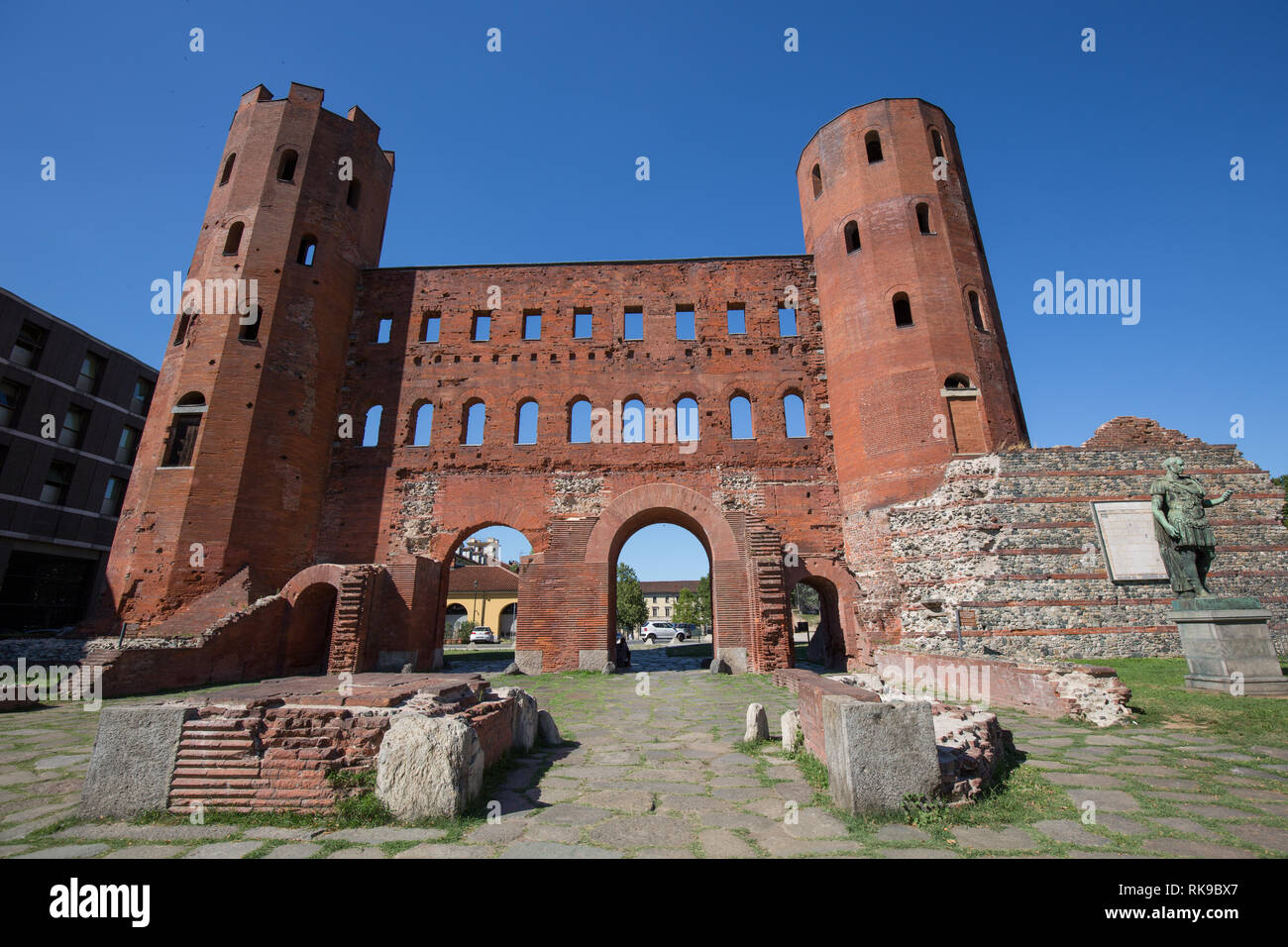 SRemains of the roman Palatine Towers (Porte Palatine) in the city ...