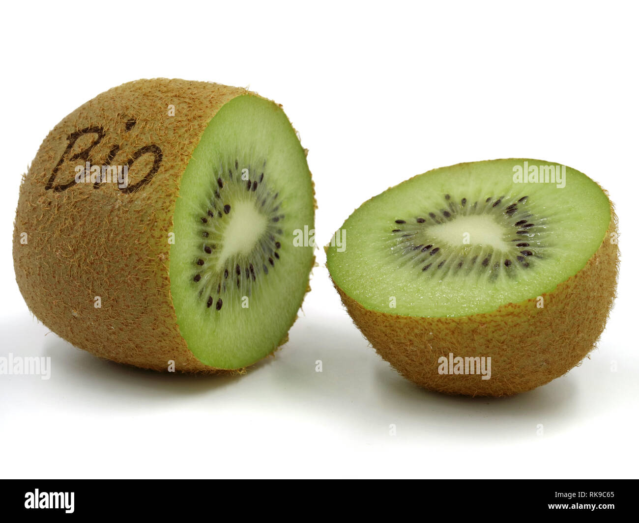 fresh sliced bio kiwi isolated on white background Stock Photo - Alamy
