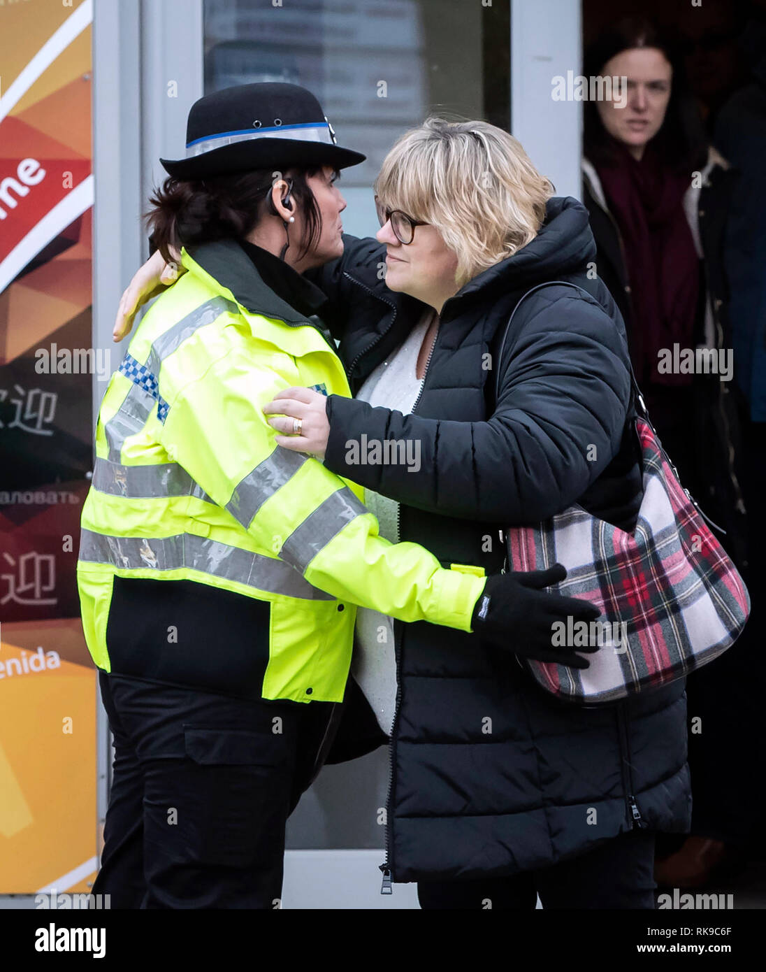 Lisa Squire, the mother of missing student Libby Squire, hugs a police ...