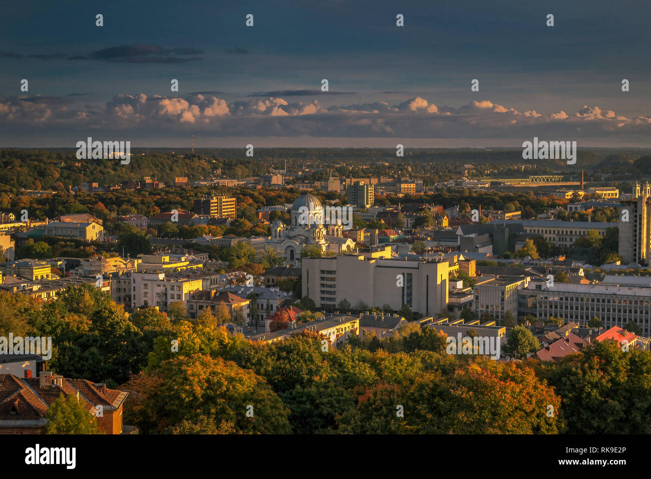 Kaunas aerial view from our Lord Jesus Christ's Resurrection Basilica ...