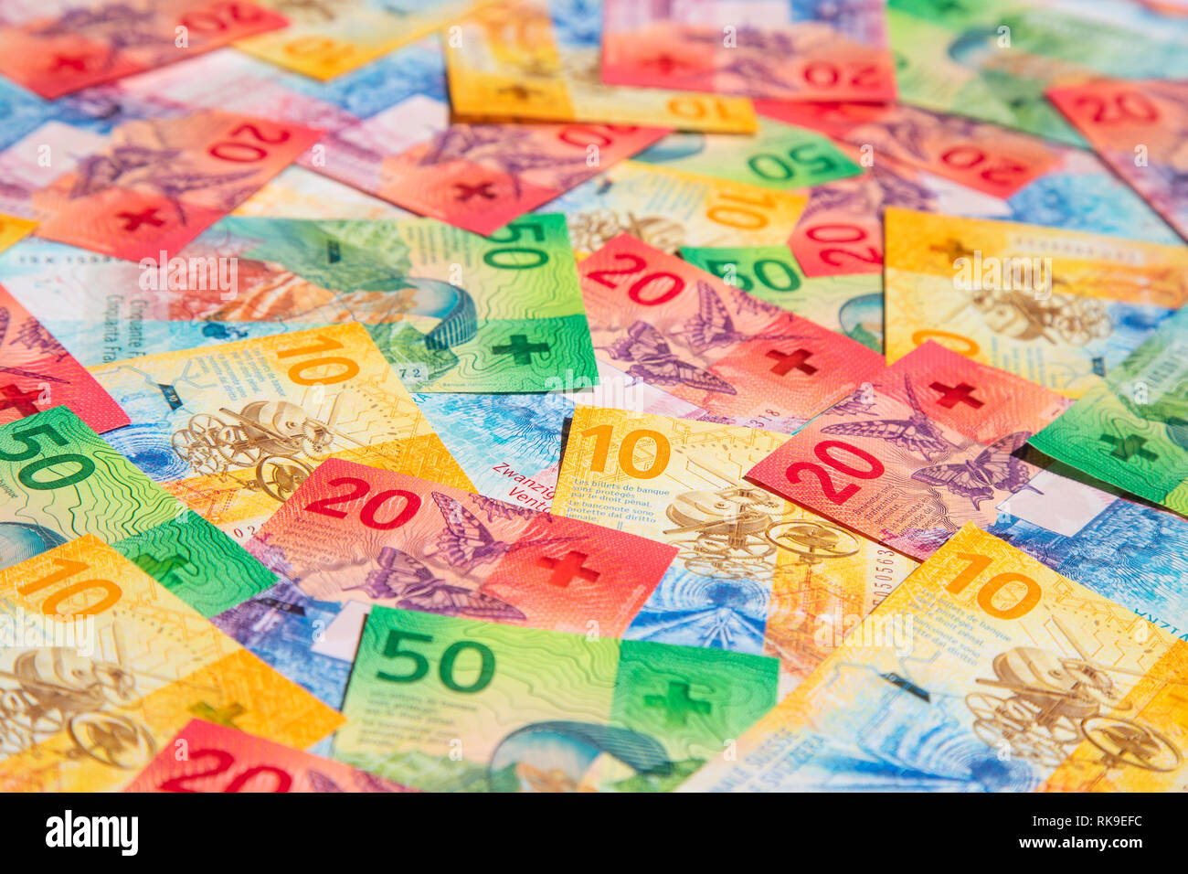Collection of the new swiss banknotes (issued in 2017 Stock Photo - Alamy