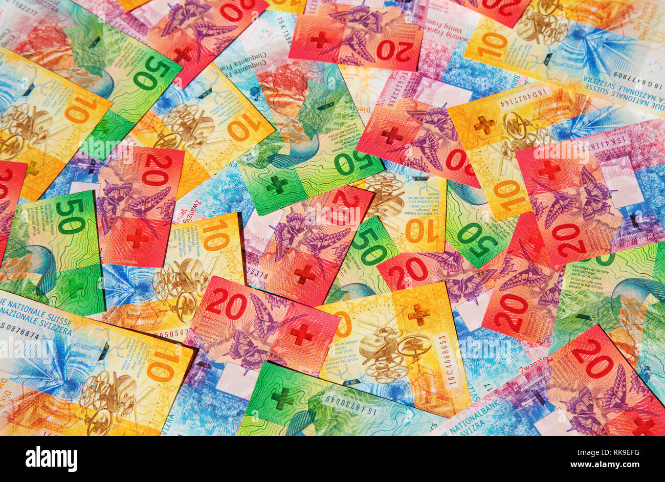 Collection of the new swiss banknotes (issued in 2017 Stock Photo - Alamy