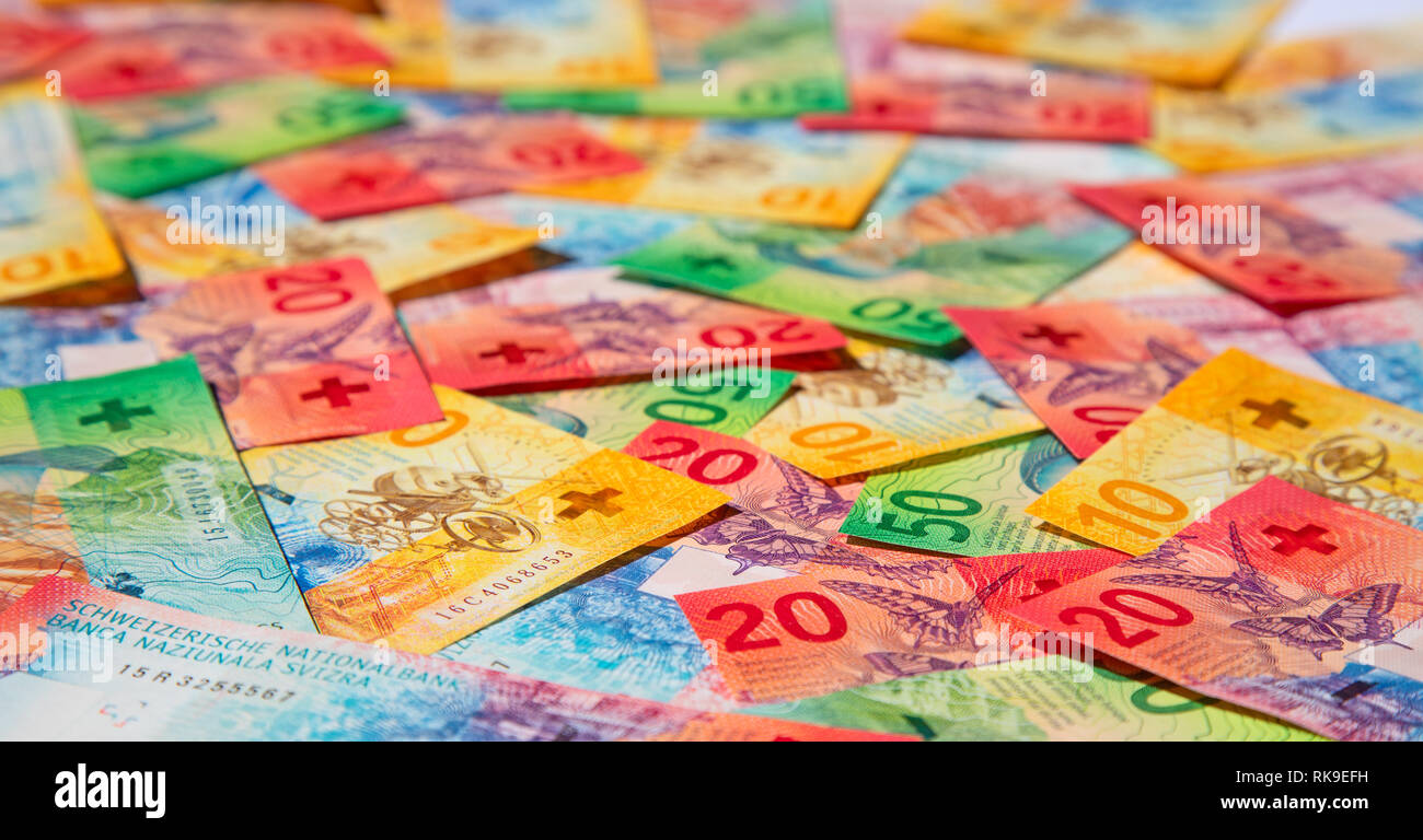 Collection of the new swiss banknotes (issued in 2017 Stock Photo - Alamy