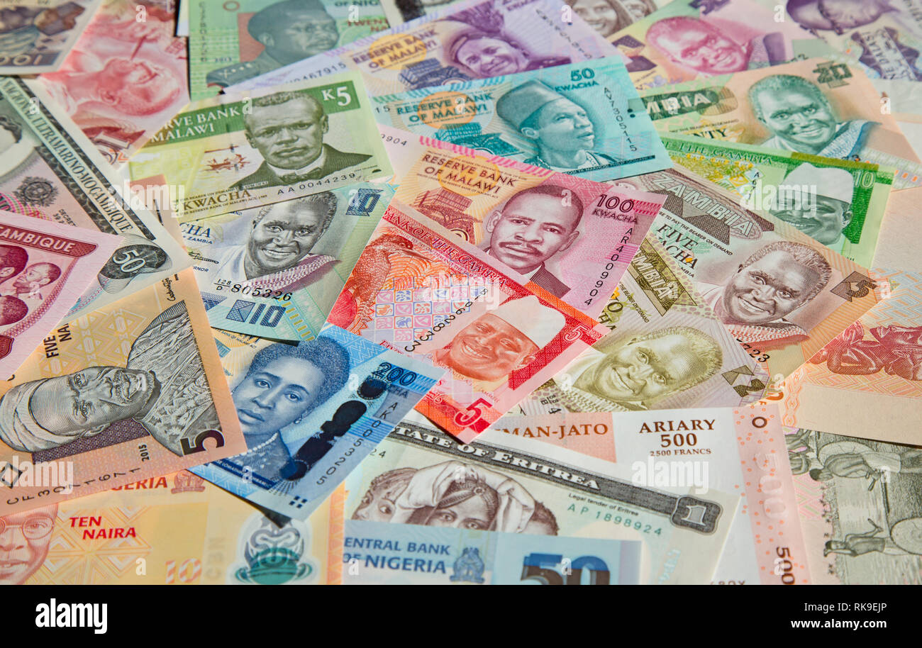 Variety of the African banknotes Stock Photo - Alamy