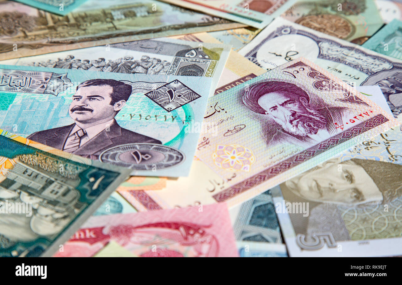 Variety middle east banknotes hi-res stock photography and images - Alamy