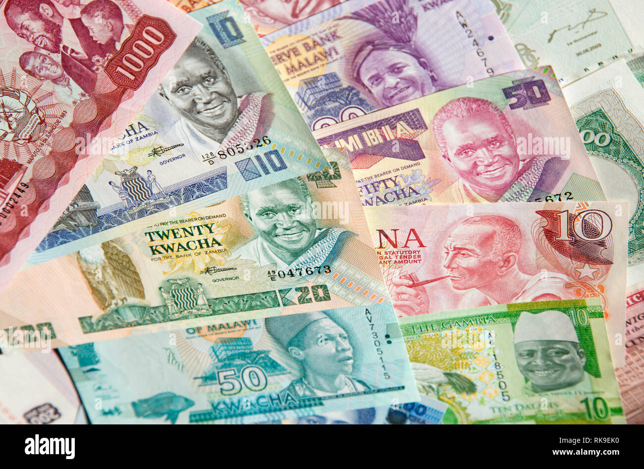 Variety of the African banknotes Stock Photo - Alamy
