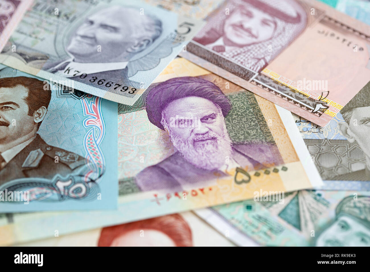 Variety of Middle East banknotes Stock Photo - Alamy