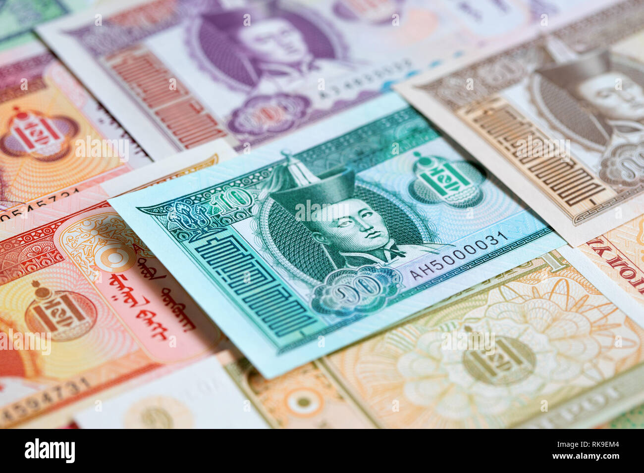 Banknotes of the Mongolia Stock Photo - Alamy