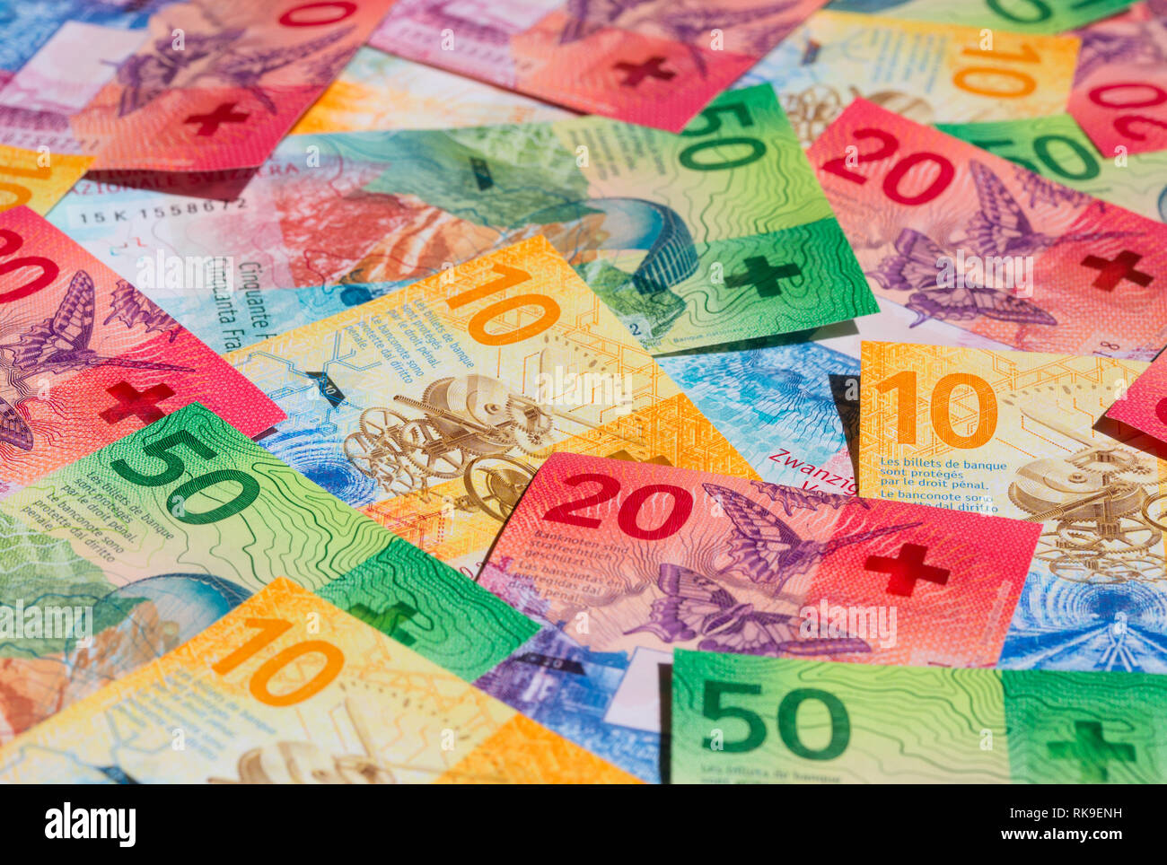 Collection of the new swiss banknotes (issued in 2017 Stock Photo - Alamy