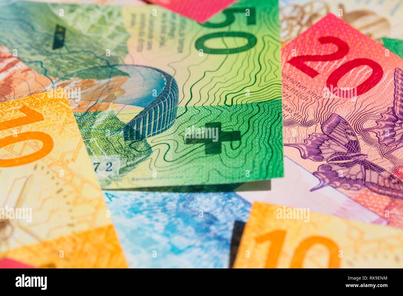 Collection of the new swiss banknotes (issued in 2017 Stock Photo - Alamy