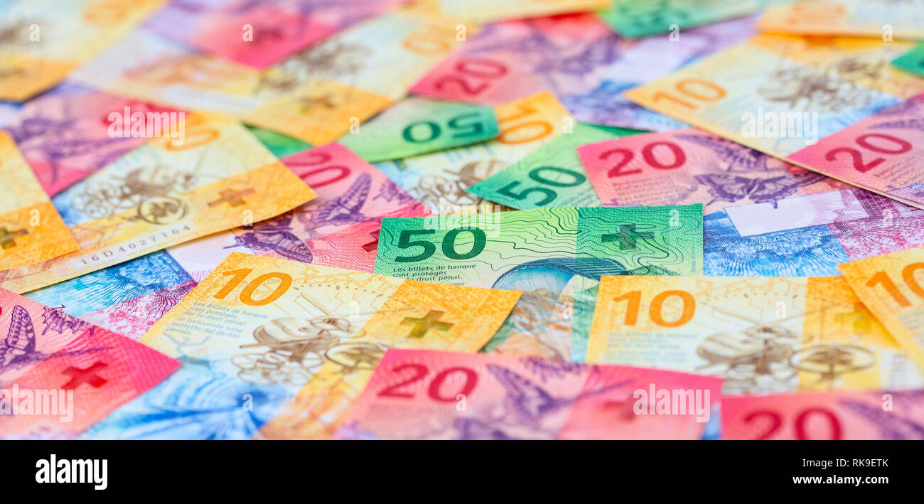 Collection of the new swiss banknotes (issued in 2017 Stock Photo - Alamy