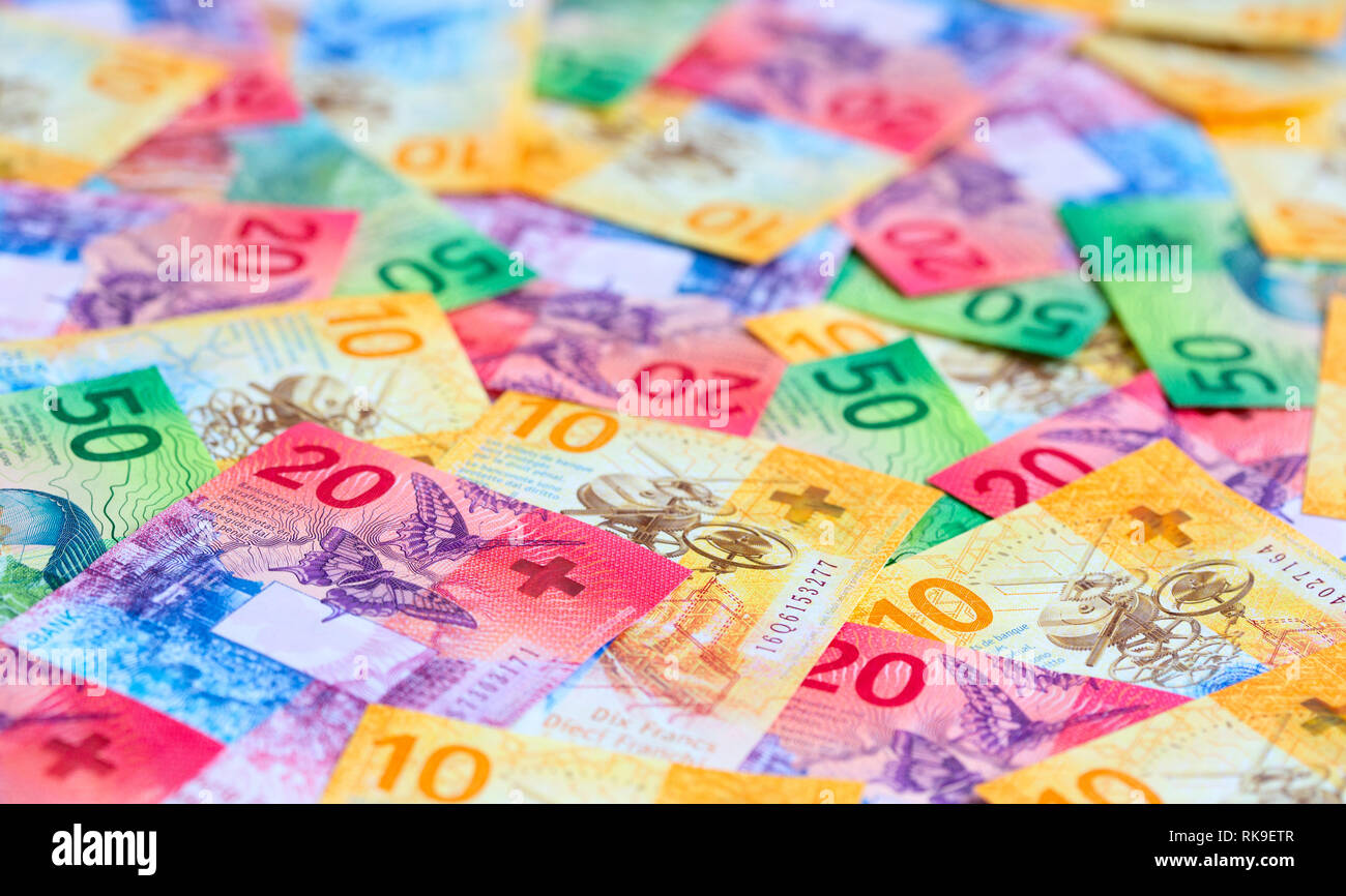 Collection of the new swiss banknotes (issued in 2017 Stock Photo - Alamy