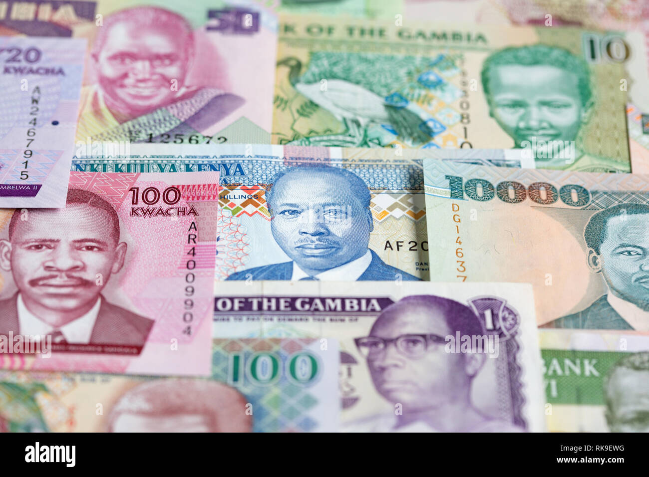 Variety of the African banknotes Stock Photo - Alamy