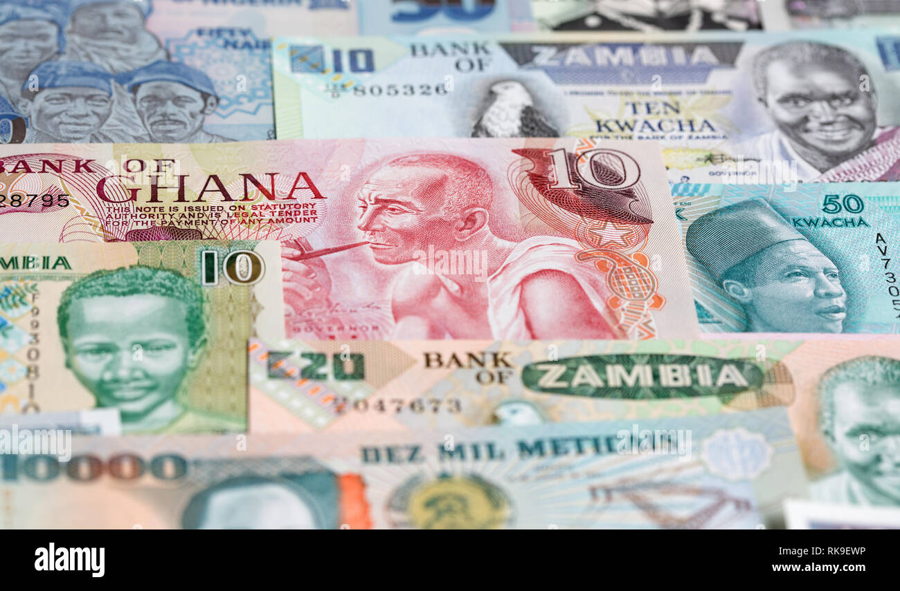 Variety of the African banknotes Stock Photo - Alamy