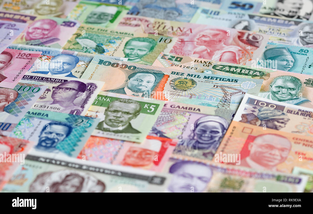 Variety of the African banknotes Stock Photo - Alamy