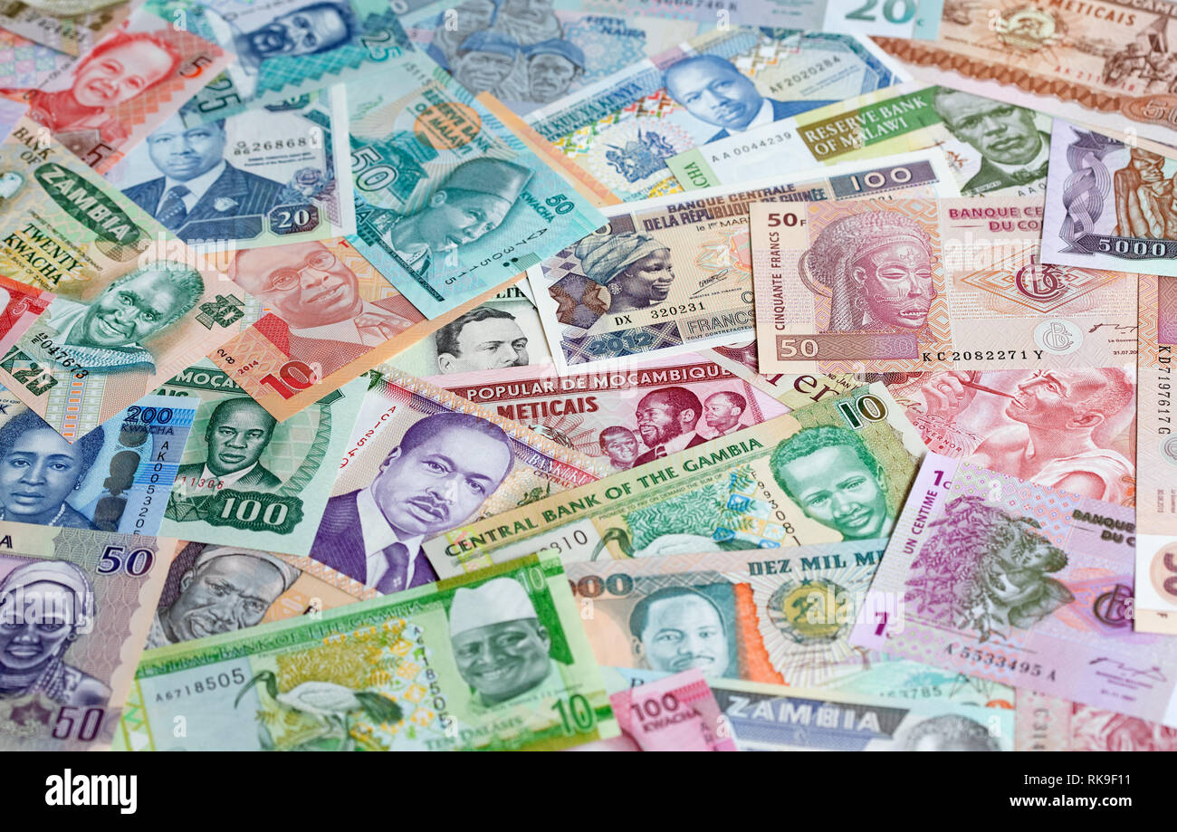 Variety of the African banknotes Stock Photo - Alamy