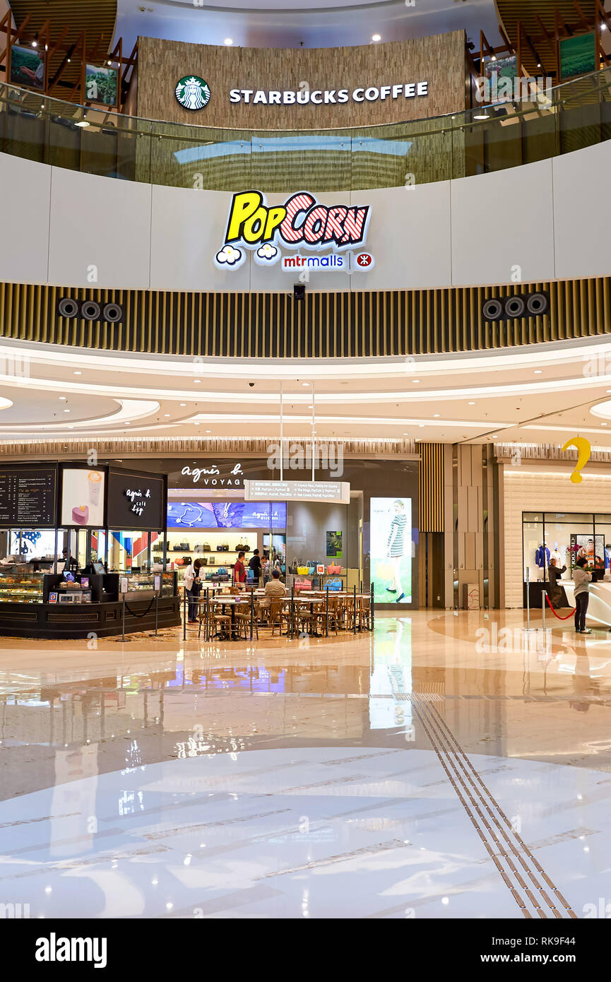 HONG KONG - APRIL 23, 2015: inside of the PopCorn Shopping Mall ...