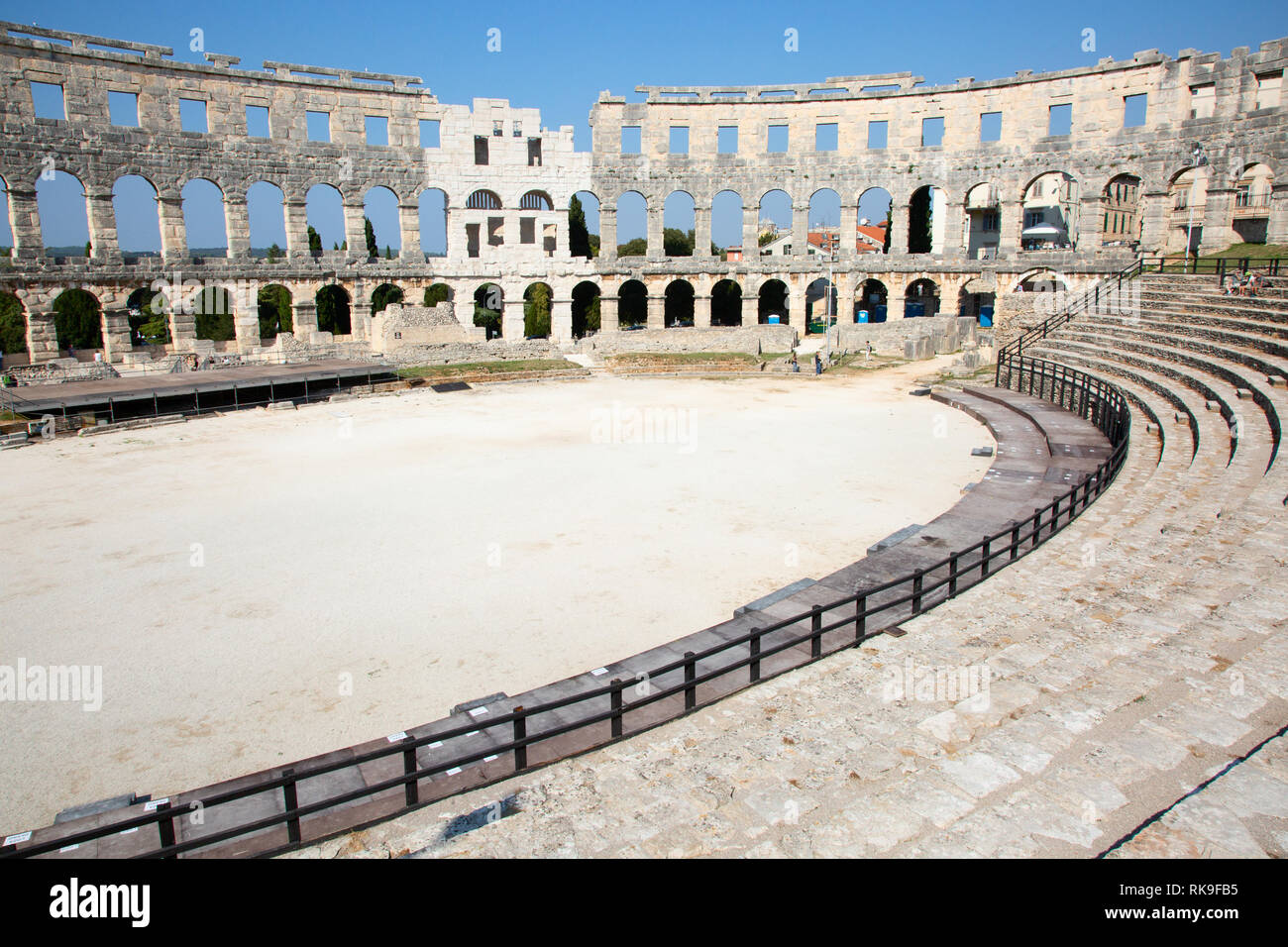 Ancient roman amphitheater in the croatian city Pula Stock Photo - Alamy