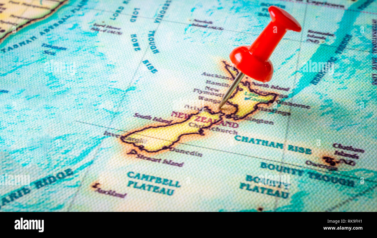 Map new zealand globe hi-res stock photography and images - Alamy