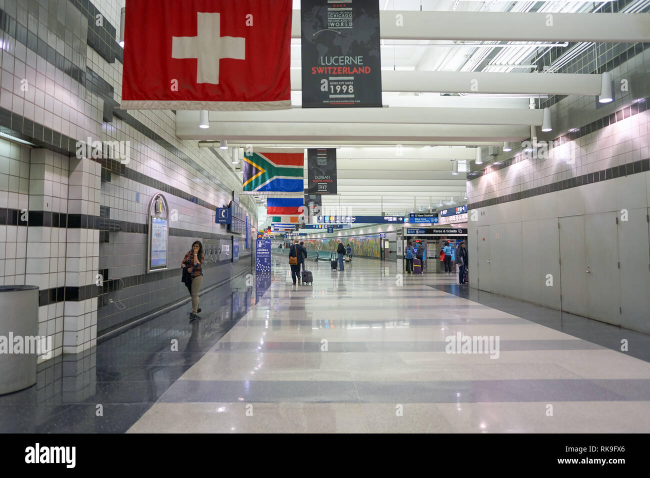 CHICAGO - MARCH 22, 2016: inside of O'Hare International Airport. O ...