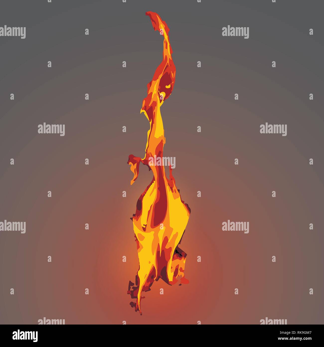 Flame of fire. Vector illustration of realistic flame Stock Vector ...