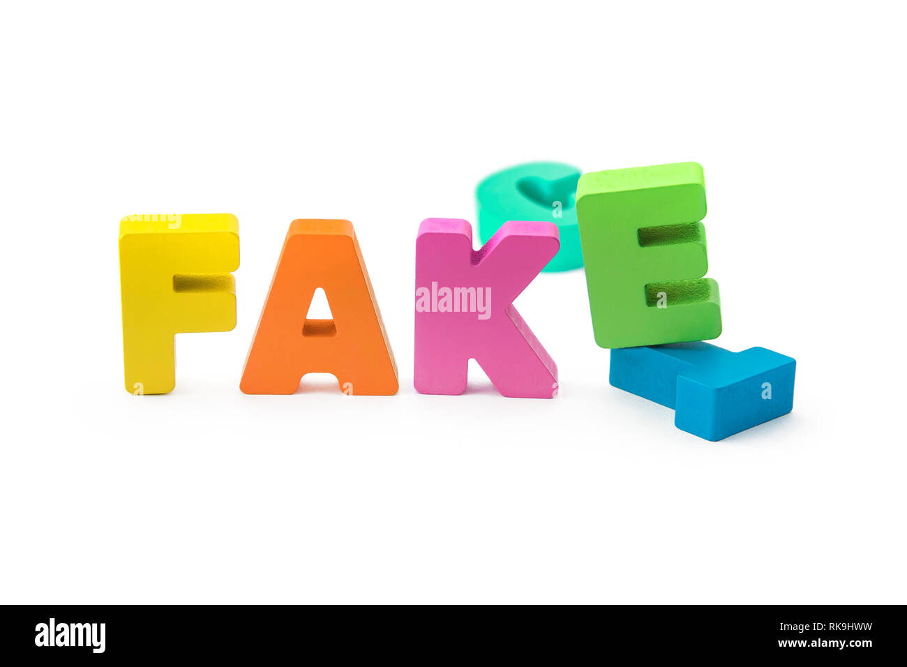Fact or Fake concept, 3D letters on white isolated background. fake ...