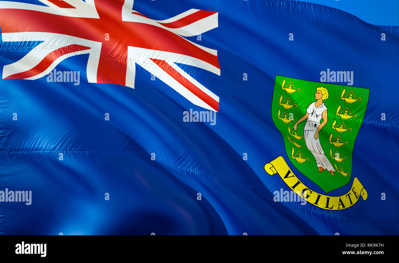 Flag of Virgin Islands. 3D Waving flag design. The Caribbean national ...