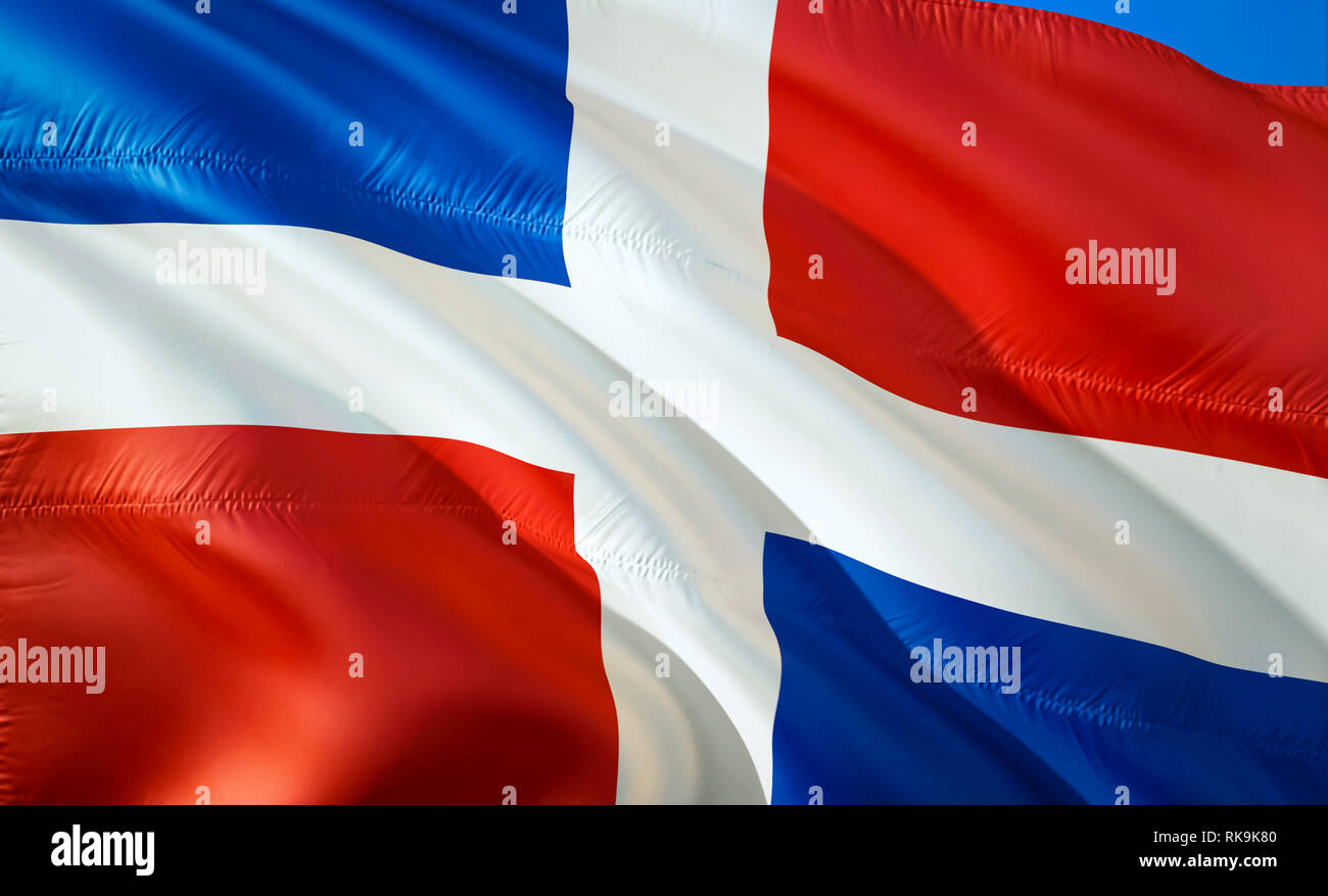Flag of Dominican Republic. 3D Waving flag design. The Caribbean ...