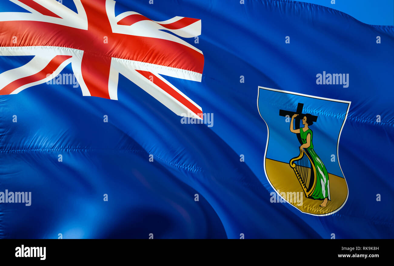 Flag of Montserrat. 3D Waving flag design. The national symbol of ...