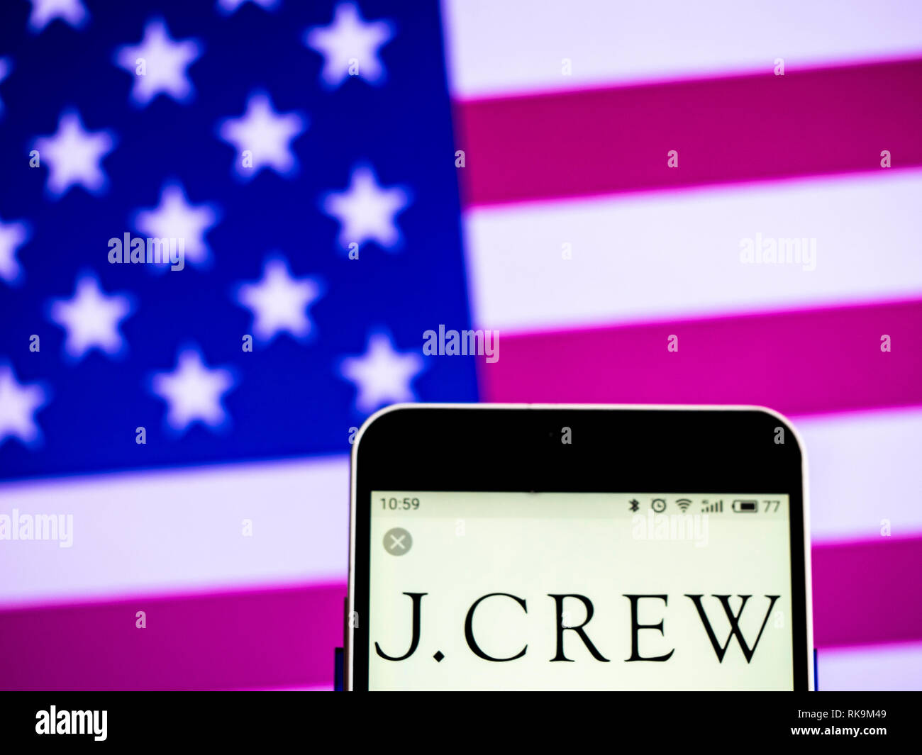 J.Crew Specialty retail company logo seen displayed on smart phone ...