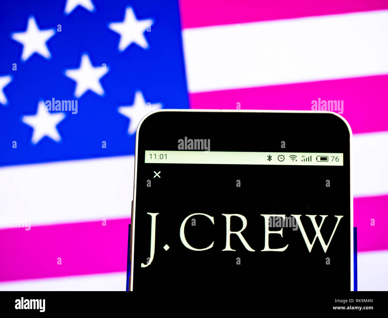 J.Crew Specialty retail company logo seen displayed on smart phone ...