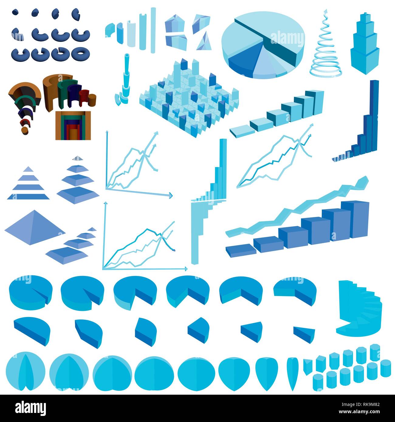 Big set with infographics. Different geometric shapes showing ...