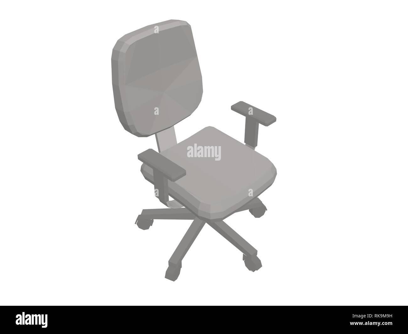Office chair. Polygonal office chair in gray. Isometric view. 3D ...