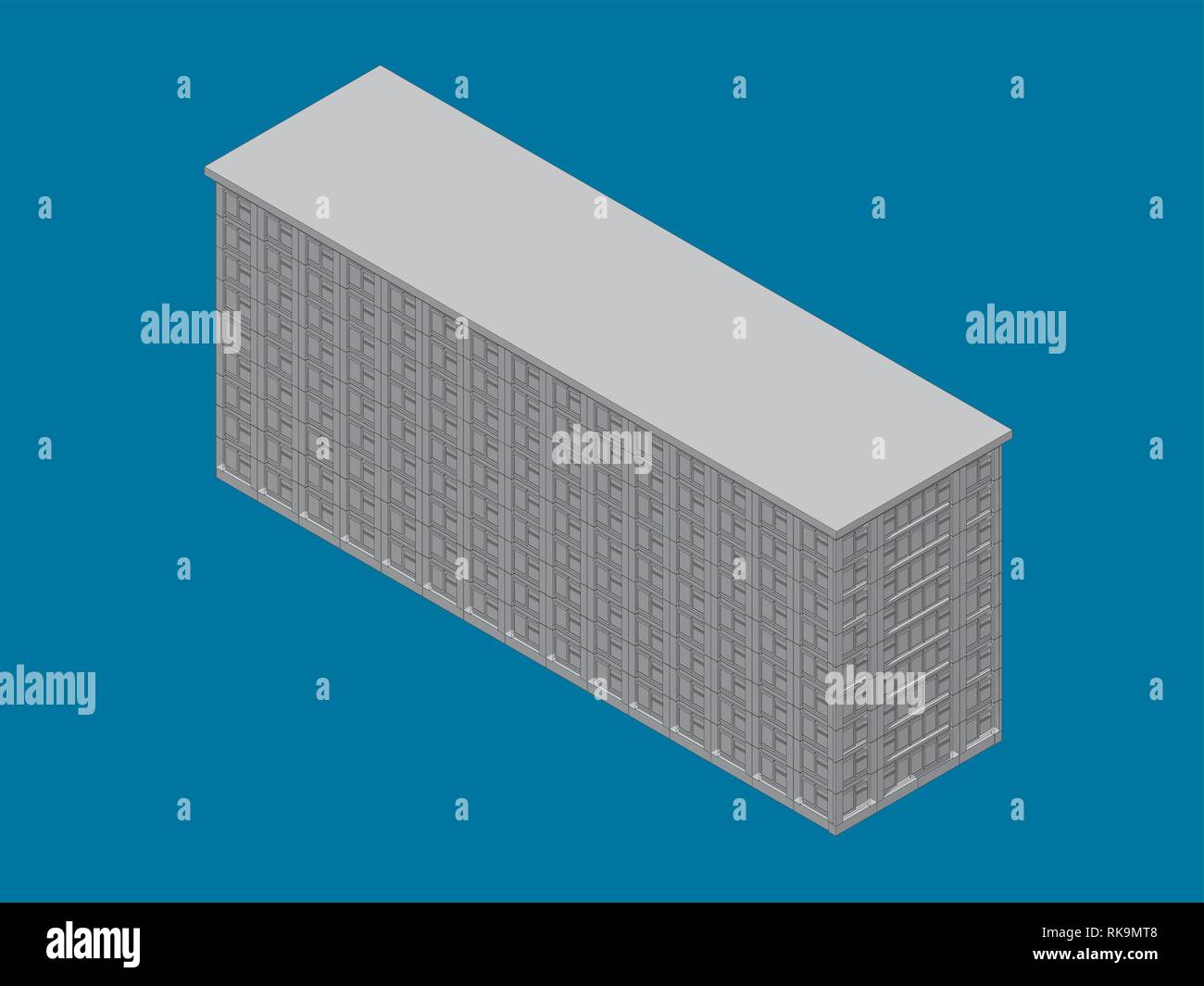 Residential house in isometric. Geometric high-rise building 3D. Vector ...