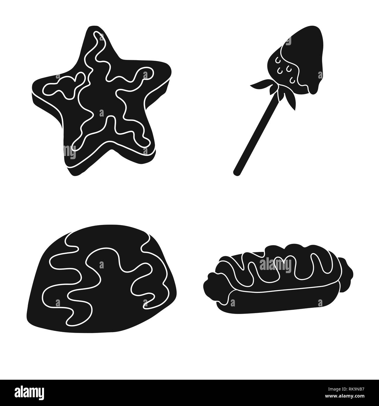Vector illustration of sweetness and product symbol. Set of sweetness ...