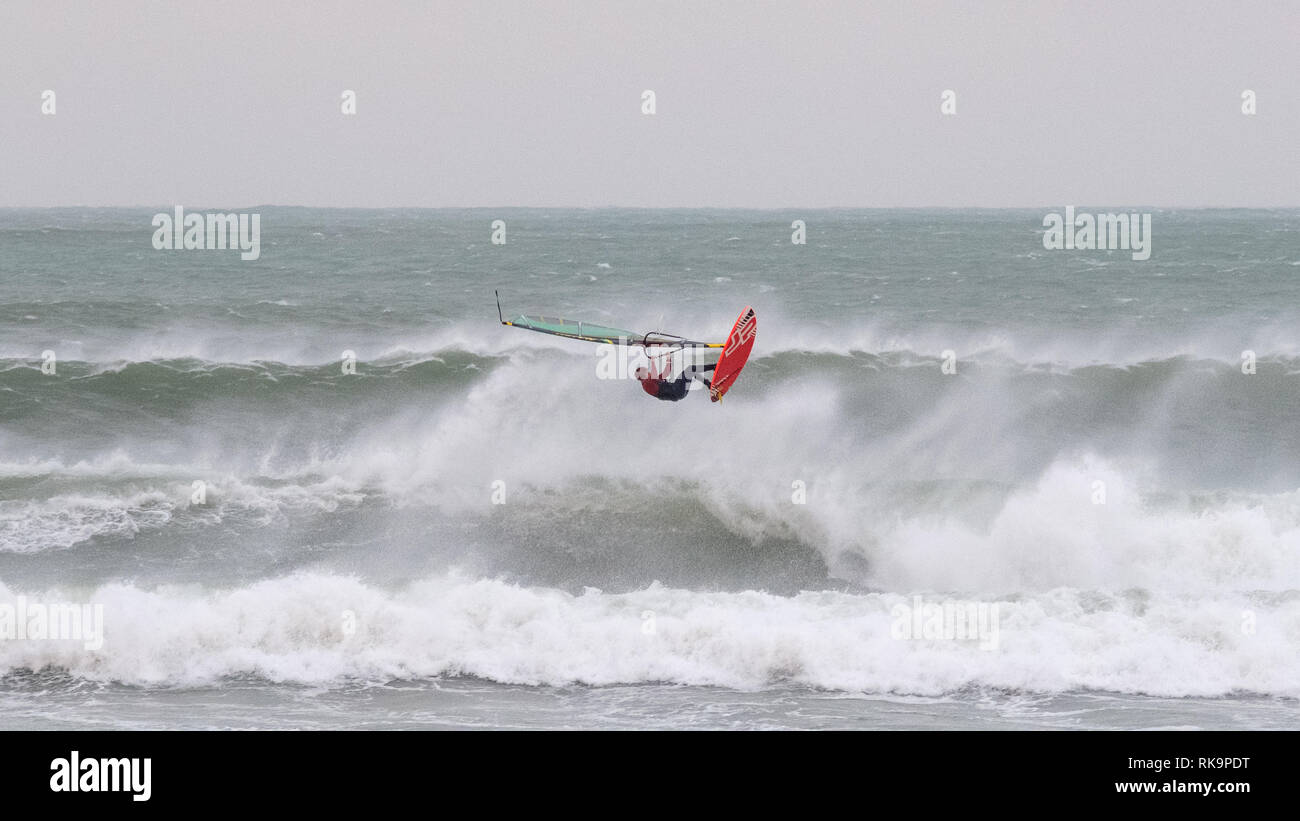 Red windsurfer hi-res stock photography and images - Alamy