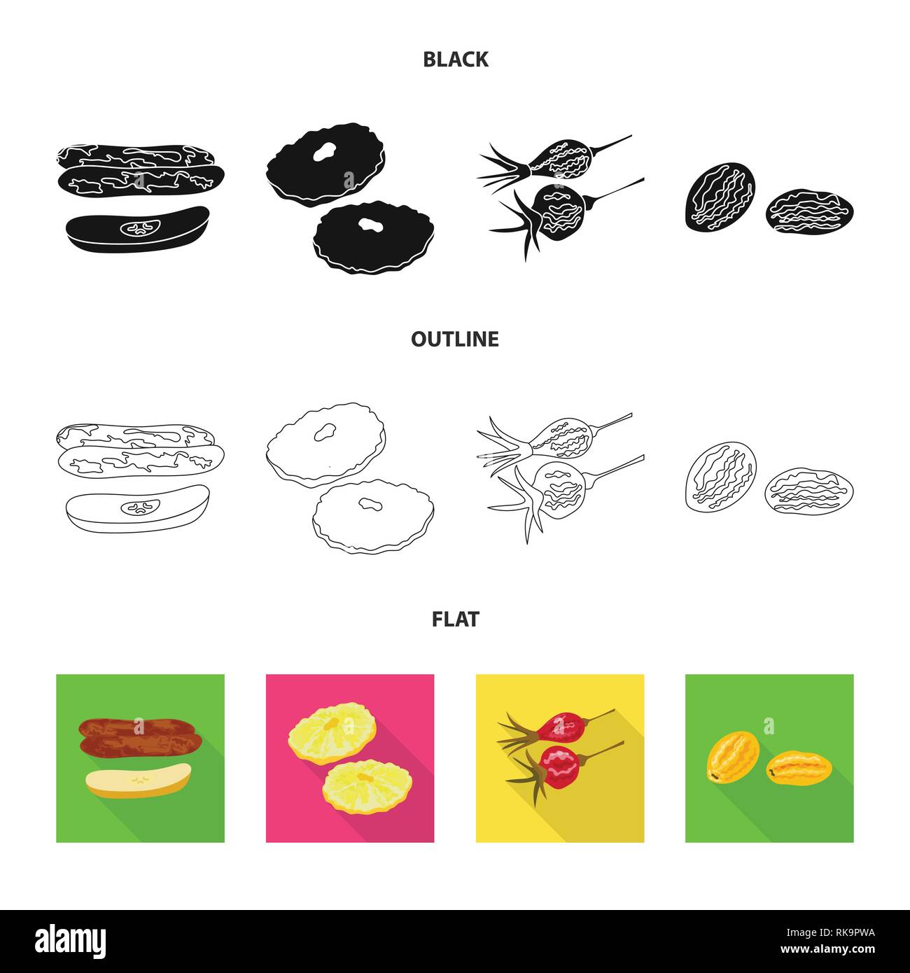 Vector design of food and raw icon. Set of food and nature stock vector ...