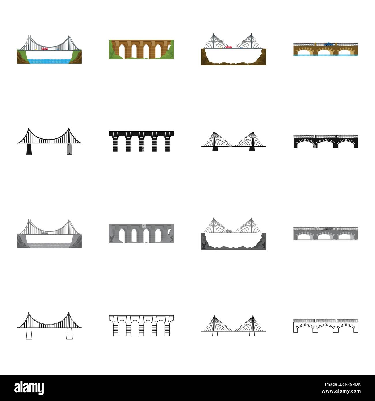 Isolated object of connection and design symbol. Set of connection and side vector icon for ...