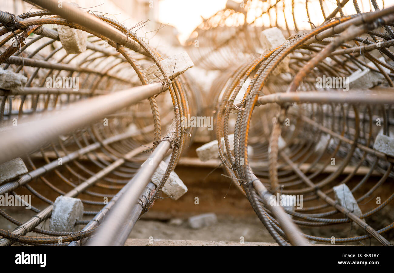 rebar steel structure construction Stock Photo - Alamy