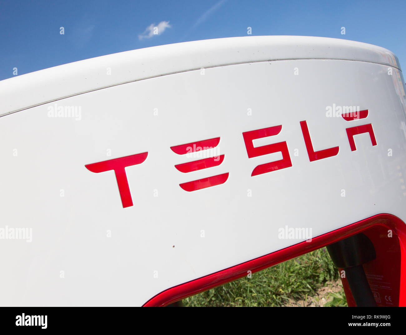 ZURICH - September 8: Tesla Supercharger station on September 8, 2018 ...