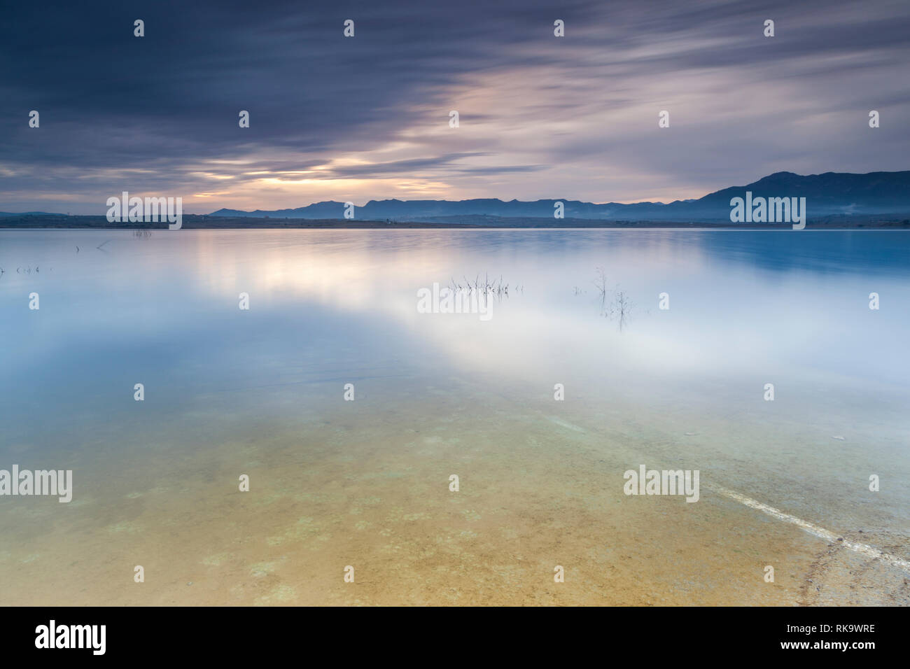 Sunrise at Bellus swamp, Comunidad Valenciana, Spain, Europe Stock ...