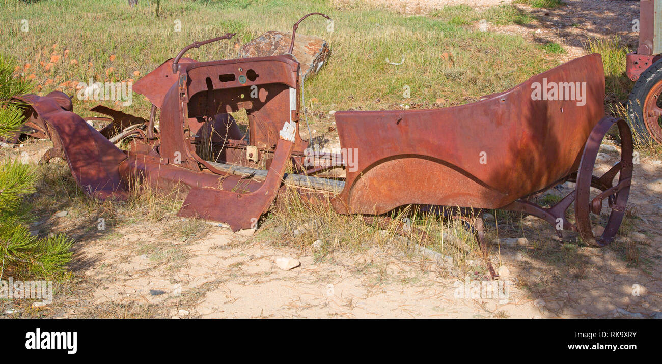 Abandond rusty wrecks of the old car Stock Photo - Alamy