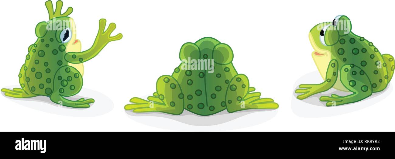 vector cartoon animal clipart: green frog, toads Stock Vector Image ...