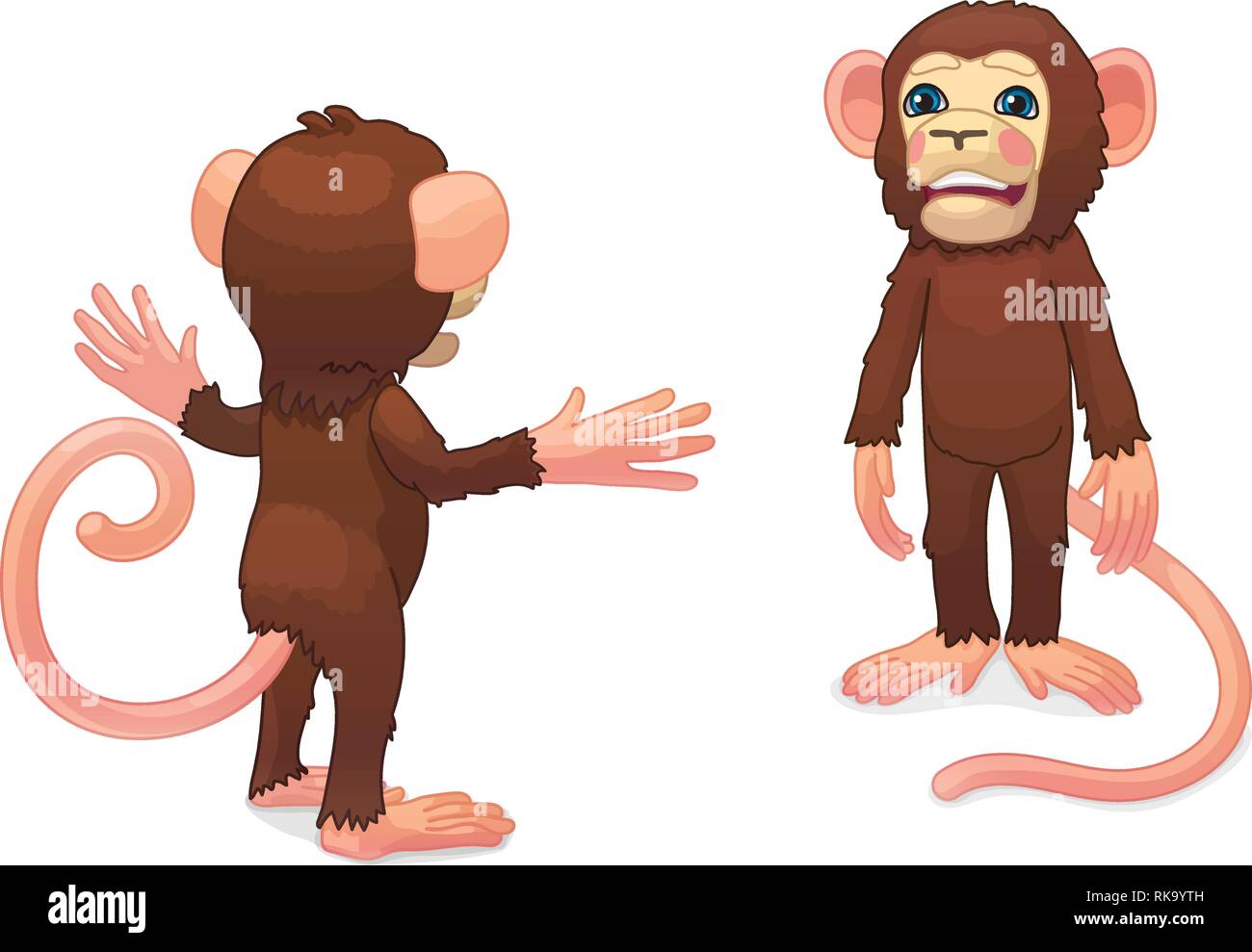 vector cartoon animal clipart: chimp monkey Stock Vector Image & Art ...