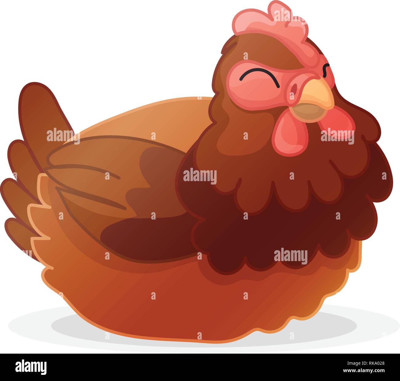 vector cartoon animal clipart: laying hen Stock Vector Image & Art - Alamy