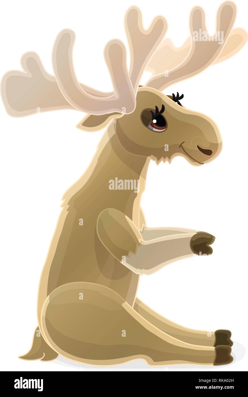 vector cartoon animal clipart: moose Stock Vector Image & Art - Alamy