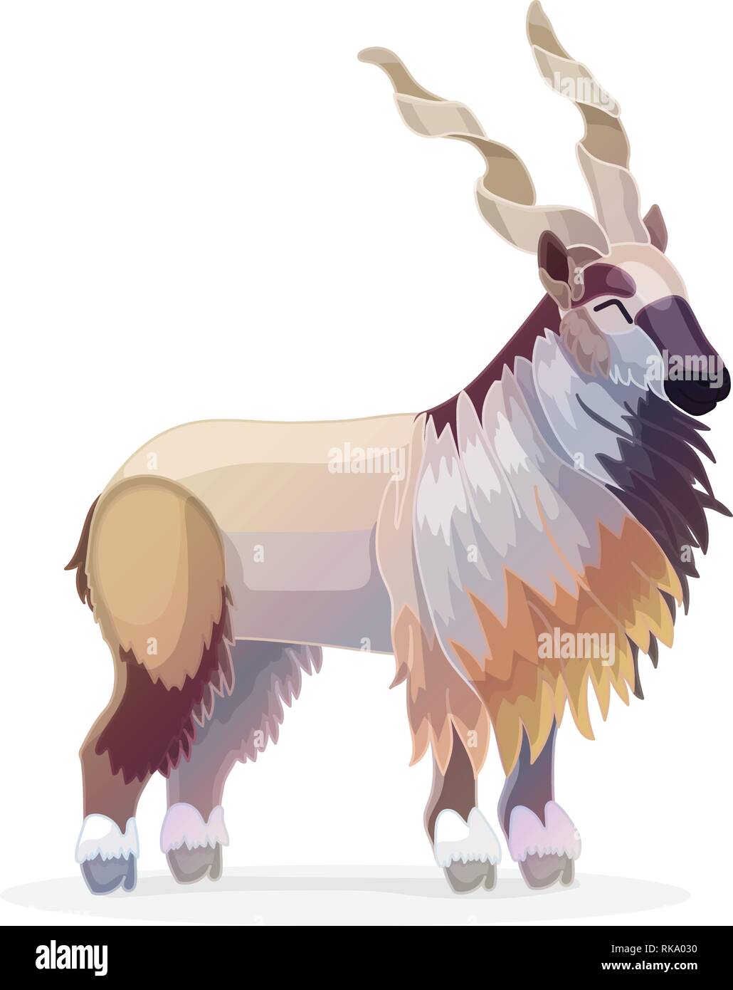 vector cartoon animal clipart: markhor Stock Vector Image & Art - Alamy