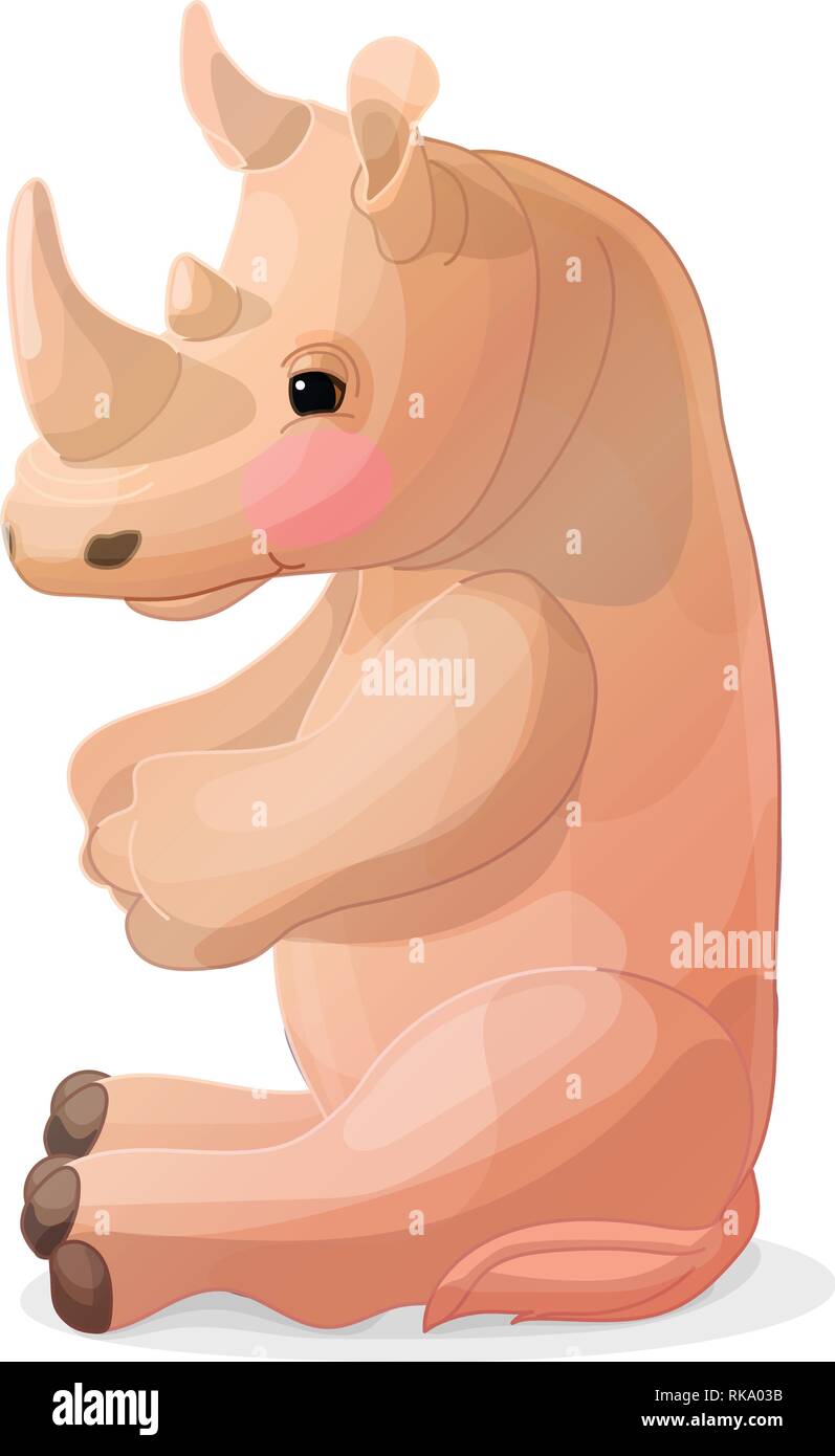 vector cartoon animal clipart: rhino, rhinoceros Stock Vector Image ...