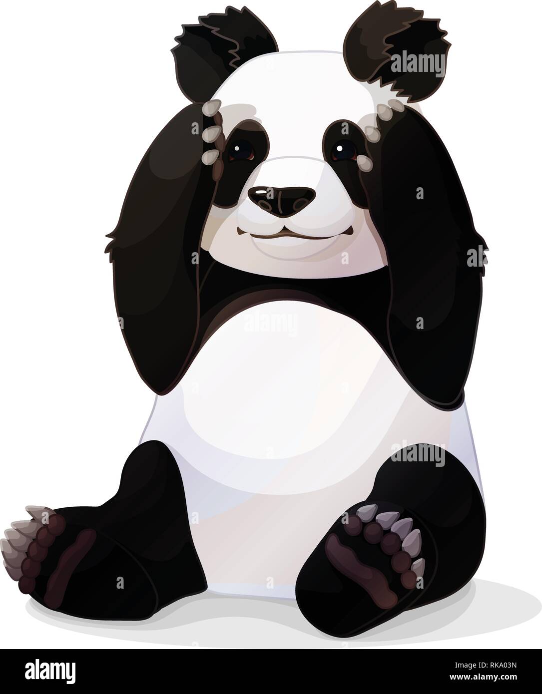 vector cartoon animal clipart: sitting giant panda Stock Vector Image ...